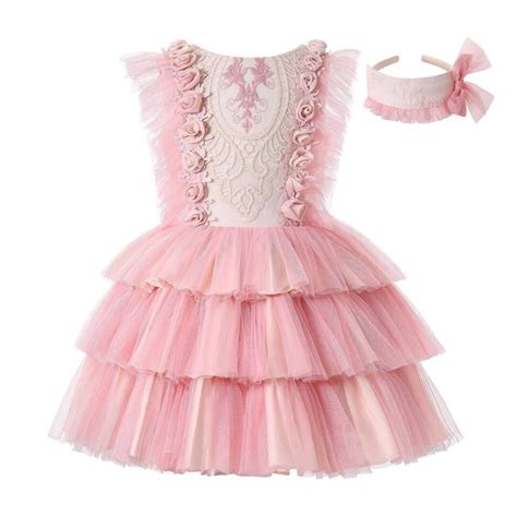 Girls Pink Party Dress Etsy