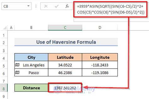 How To Calculate The Distance Between Two Cities In Excel Methods ExcelDemy