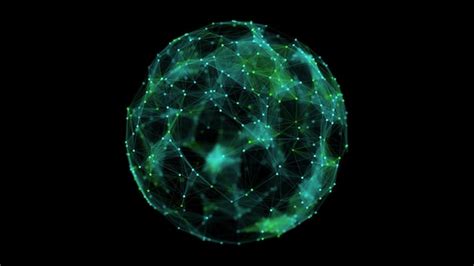 Premium Photo Technology Green Sphere With Connecting Dots And Lines Digital Abstract Network
