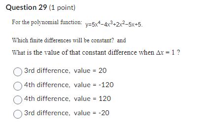 Solved Question Point The Table Of Values Represents Chegg