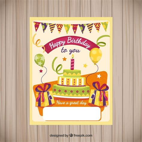 3 페이지 생일 축하 초대장 이미지 Freepik에서 무료 다운로드