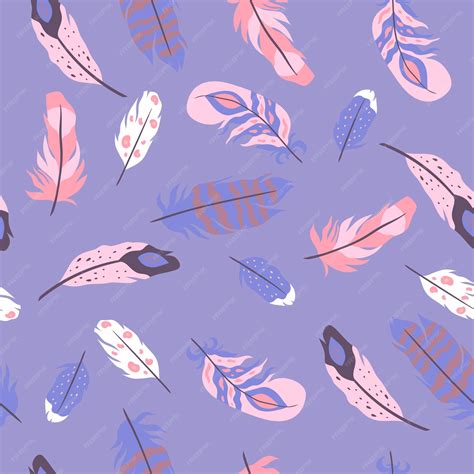 premium vector feathers seamless pattern in boho style vector graphics