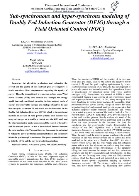 Pdf Sub Synchronous And Hyper Synchrous Modeling Of Doubly Fed