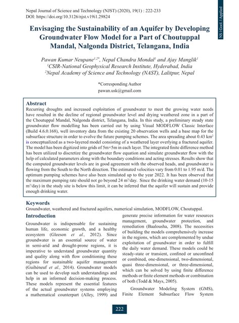 Pdf Development Of Groundwater Flow Model Using Visual Modflow