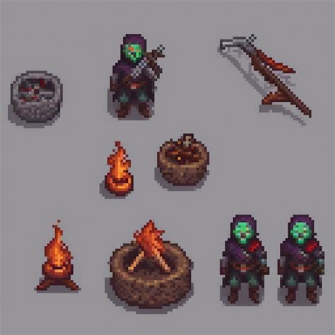 Pixel Art Of A Man With A Gun Ready For Action Premium AI Generated Image