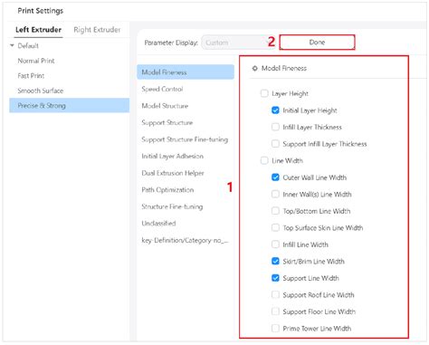 Customize Print Setting Parameter Display Snapmaker Wiki