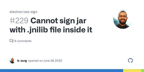 Cannot Sign Jar With Jnilib File Inside It · Issue 229 · Electronosx Sign · Github