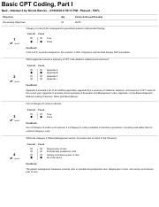 BASIC CPT CODING PART QUIZ PASSED PERCENT Pdf Basic CPT Coding Part I