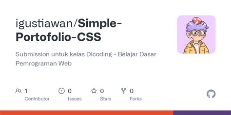 Github Igustiawan Simple Portofolio Css Submission Untuk Kelas