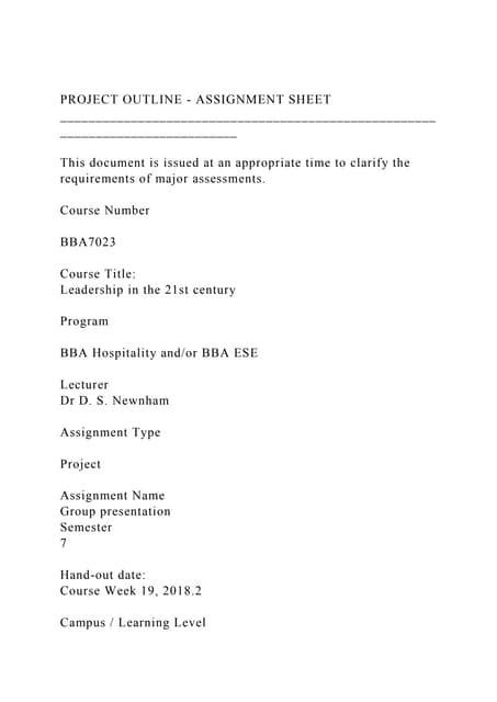 Project Outline Assignment Sheetdocx