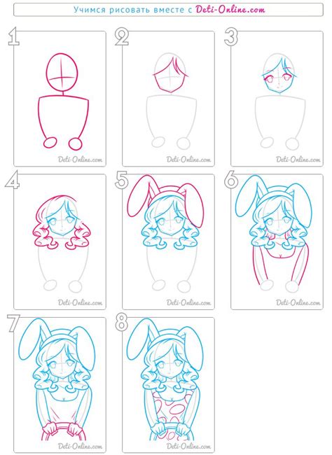 Схема как нарисовать девочку