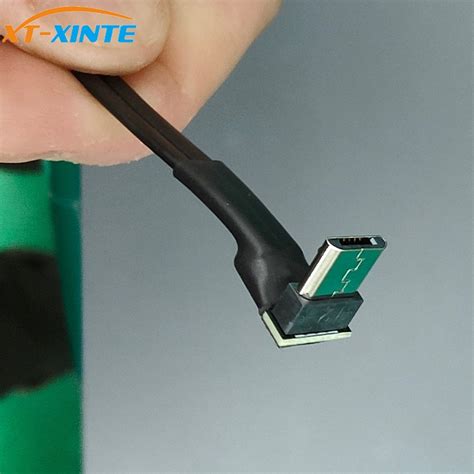 Xt Xinte Usb Micro B Male To Type C Male Flat Cable Usb C Up Down Angled Extension Cable