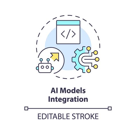 2d Editable Multicolor Ai Models Integration Icon Simple Isolated Vector Ai Engineer Thin Line