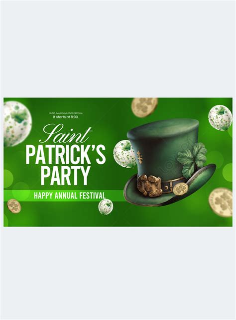 녹색 모자 금화 풍선 만화 3차원 3d 성 패트릭의 날 웹 Ui 배너 이미지 사진 469030526 무료 다운로드