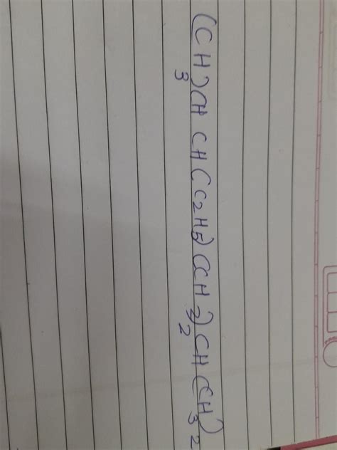 Ch Chch C H Ch Ch Ch Draw Bondline Structure And Name The Iupac Compound Guys Pls Help
