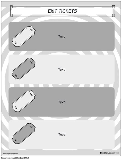 Simple Four Boxes Exit Ticket Template Storyboard