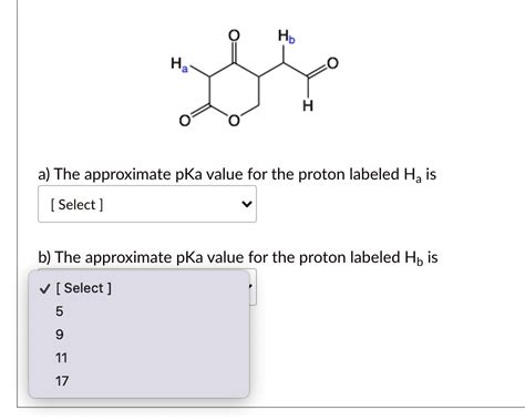 solved hb ha a the approximate pka value for the proton labeled ha is