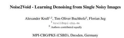 自监督去噪:noise2void原理和调用(tensorflow) Csdn博客 自监督去噪:noise2void原理和调用(tensorflow) Csdn博客