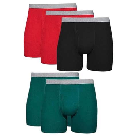 Pack Of 5 Men Moisture Wicking Cotton Boxer Briefs Waves And Trunks