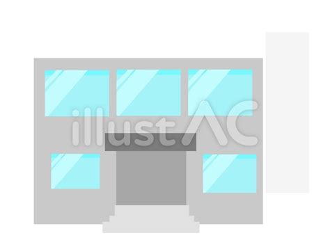 建物 看板つき 白イラスト No 23016009｜無料イラスト・フリー素材なら「イラストac」