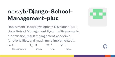 Github Nexxybdjango School Management Plus Deployment Ready