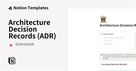 Architecture Decision Records Adr Template Notion Marketplace