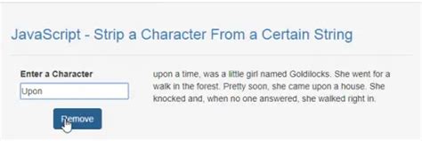 Javascript Strip A Character From A Certain String Free Source Code