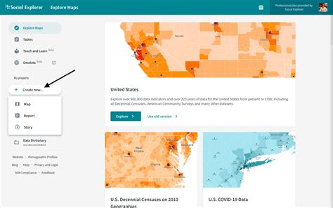 Create New Projects Managing Maps Using Maps Social Explorer Help