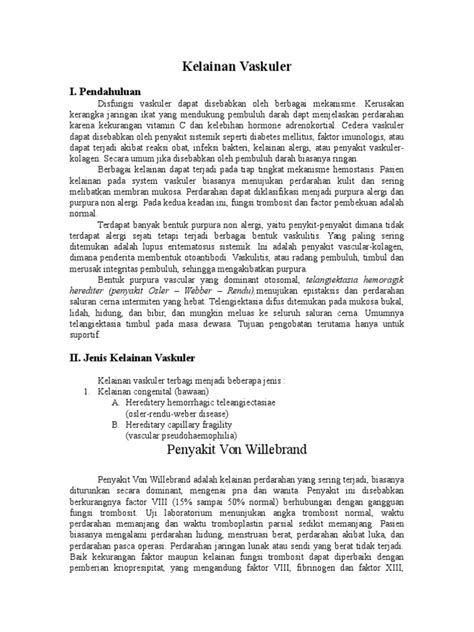 Kelainan Vaskuler Pdf Perjalanan