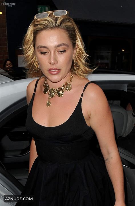 Florence Pugh Sexy Seen In A Tight Black Mini Dress At The Devonshire Pub In London Aznude