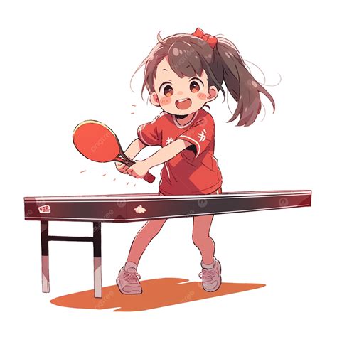 Asian Games Girl Cartoon Hand Drawn Table Tennis Sport Elements Hand Clipart Table Clipart