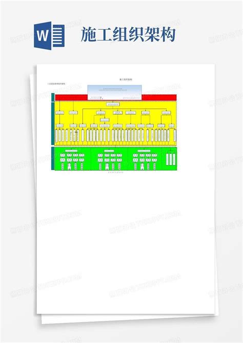 施工组织架构 Word模板下载 编号qekrgaem 熊猫办公