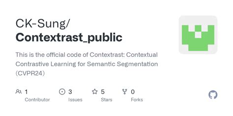 Github Ck Sungcontextrastpublic This Is The Official Code Of Contextrast Contextual