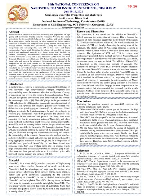 Pdf Nano Silica Concrete Prospective And Challenges