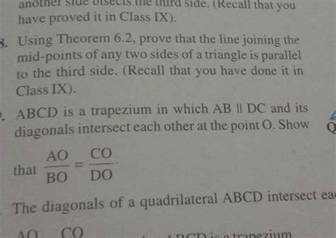 have proved it in class ix 8 using theorem 6 2 prove that the line jo