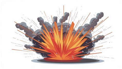 Powerful Explosion Animation Graphic Design Element Orange Fire Smoke