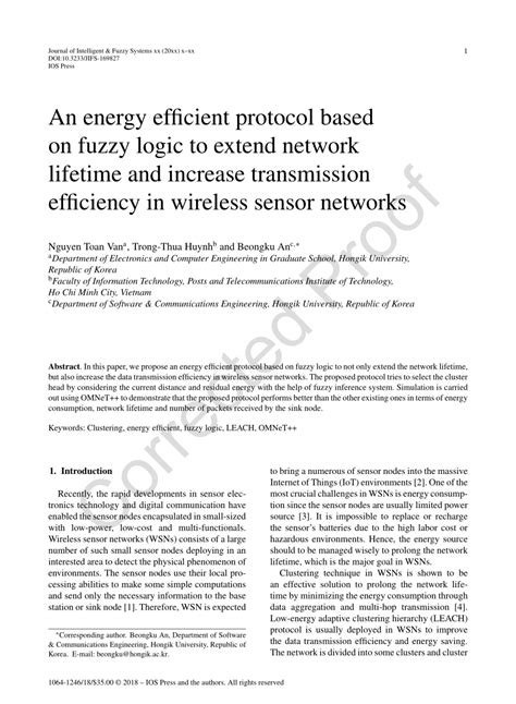 pdf an energy efficient protocol based on fuzzy logic to extend