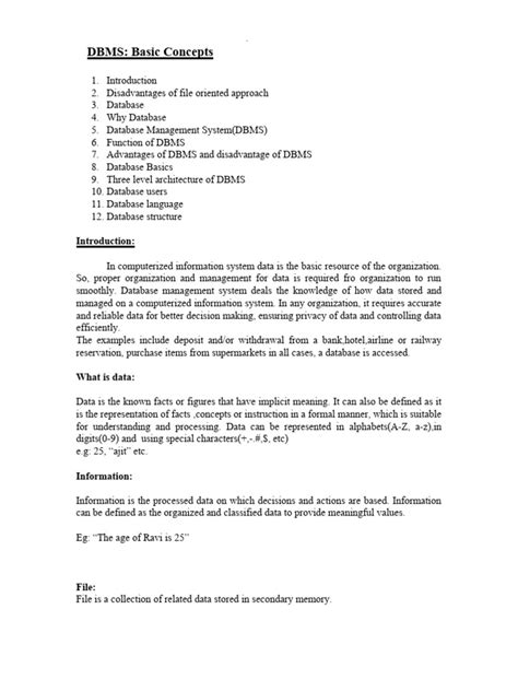Dbms Notes Pdf Databases Database Transaction