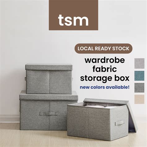 TSM Clothes Storage Box Foldable With Lid Waterproof Foldable Large Storage Capacity