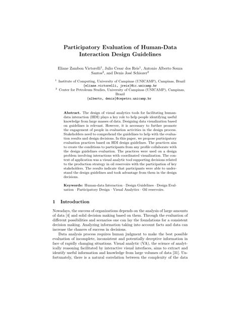 Pdf Participatory Evaluation Of Human Data Interaction Design Guidelines