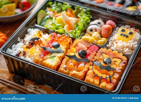 Colorful Bento Box With Cute Charaben Characters Healthy Japanese Meal