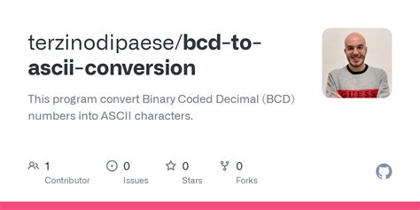 Github Terzinodipaese Bcd To Ascii Conversion This Program Convert