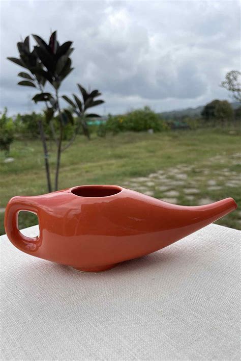 Ceramic Neti Pot Orange Proyog