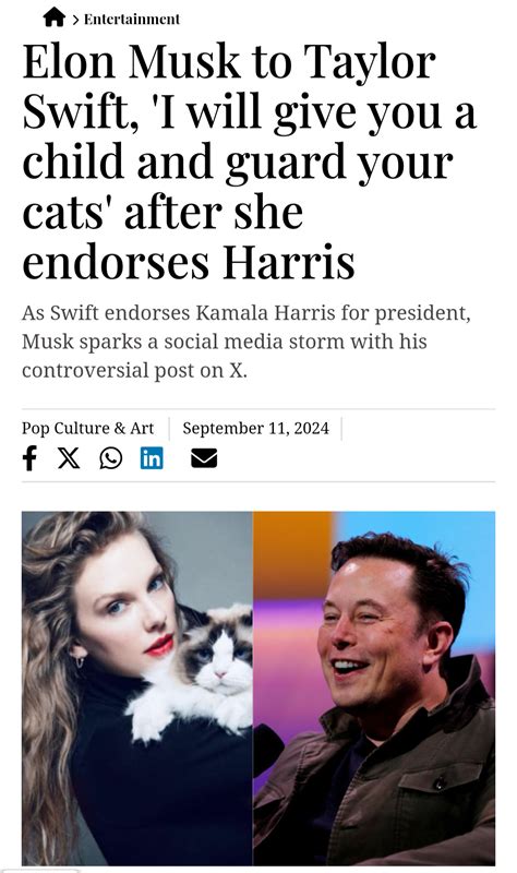 Elon Musk Bizarrely Offers To Impregnate Taylor Swift Hours After She