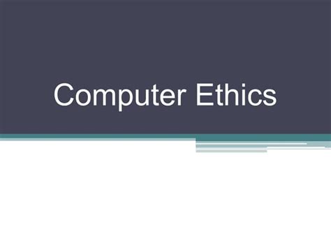 Computer Ethics Pptx Technology And Computing