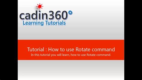 How To Use Rotate Command In Autocad Youtube