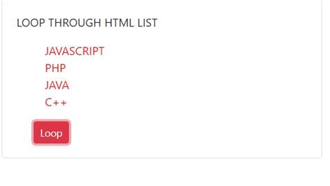 Looping Through A HTML List With JavaScript SourceCodester