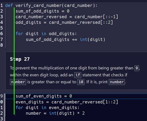 Learn How To Work With Numbers And Strings By Implementing The Luhn Algorithm Step 27 Python