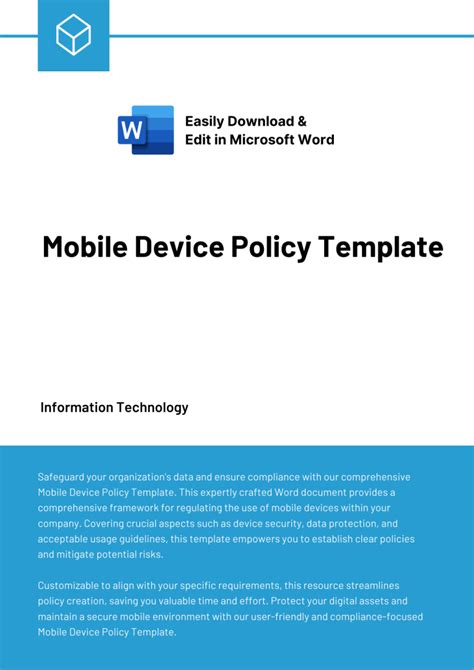 Mobile Device Policy Template Expert Policy Templates