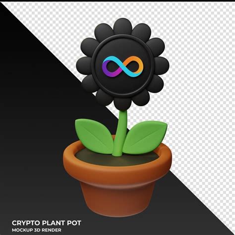 Premium Psd Internet Computer Icp Crypto Plant Pot 3d Illustration